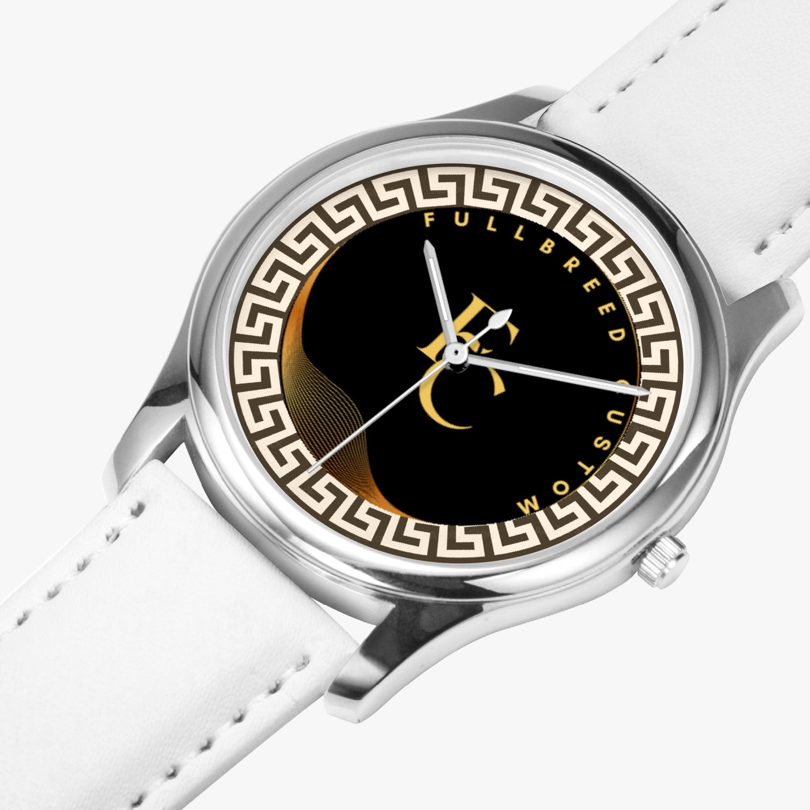 152. Stylish Leather Strap Classic Quartz Watch (Silver) - fullbreedcustom